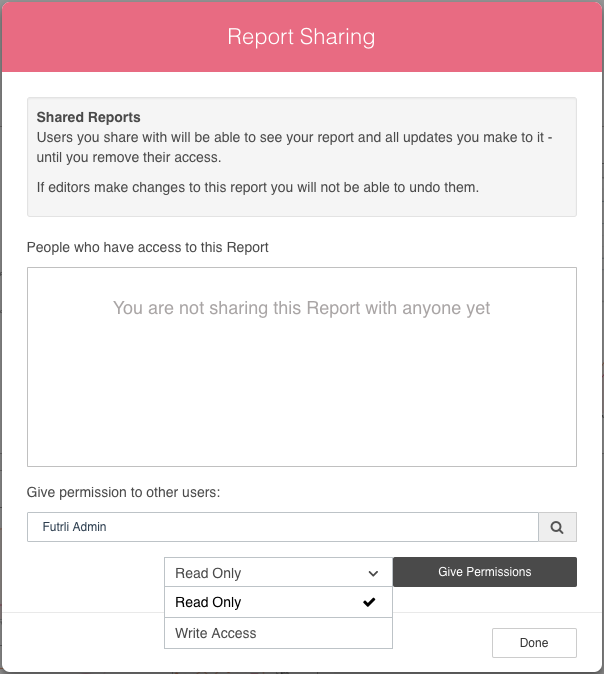 How to share a Printed Report – FUTRLI